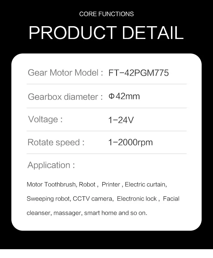 Forto Motor 12V DC Planetary Gearmotor - Customizable Power