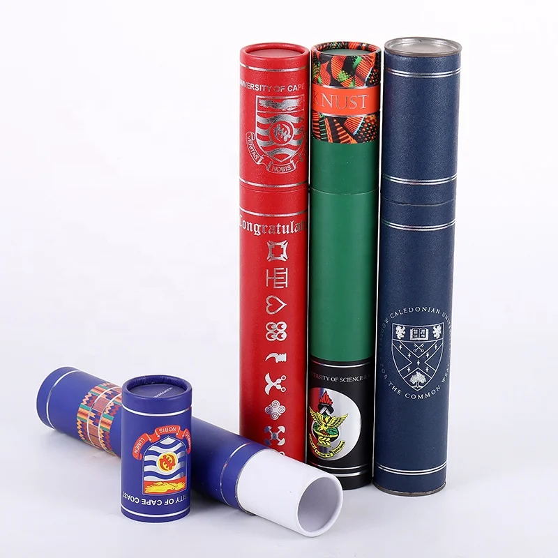 Custom Printed Diploma Packaging Scroll Paper Cardboard Gift Tube ...