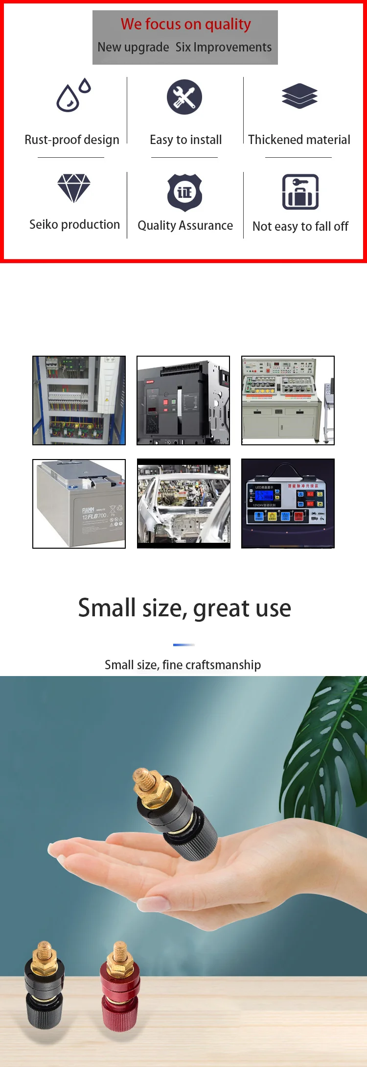 6mm Banana Socket High Current Terminal Block 100a Binding Post Wire ...