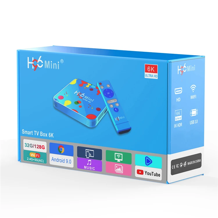 H96 迷你 H6 4gb 32g 或 4g 128g 机顶盒 6k 电视盒 Allwiner H6 Android 9.0 电视盒四核 5g 双 Wifi 媒体播放器 H96mini ...