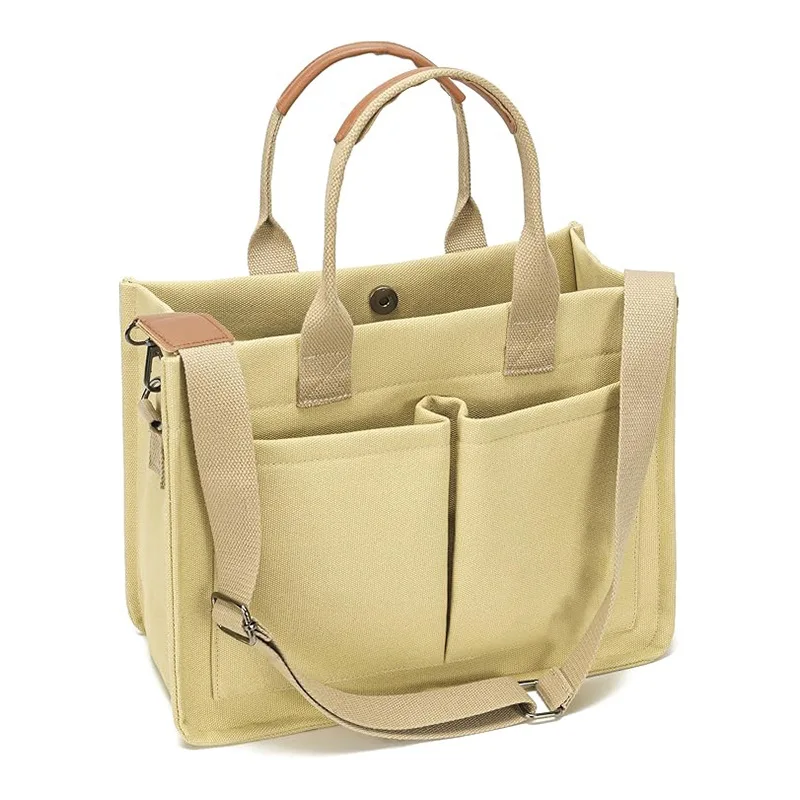 Large Canvas Tote Bag For Women With Zipper And Compartments Crossbody Work Bible Messenger ...