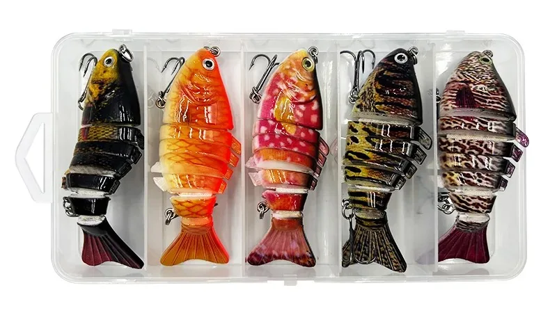 7 Segment Multi Jointed Fish Fishing Lures Kits Slow Sinking Lifelike ...