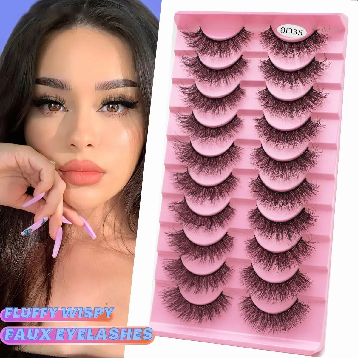 Trending Full Strip Long Dramatic 3d Mink Eyelashes 10 Pairs Set ...