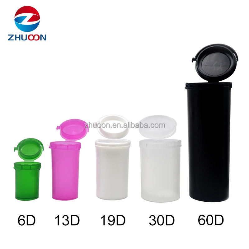 6 D 13 D 19 D 30 D 60 Dram Pop Top Containers Plastic Tube Vials Dram ...