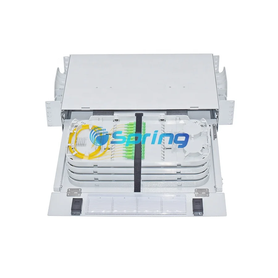 Ftth 24 Port Rack Mount Sliding Drawer Type Fiber Optic Patch Panel ...