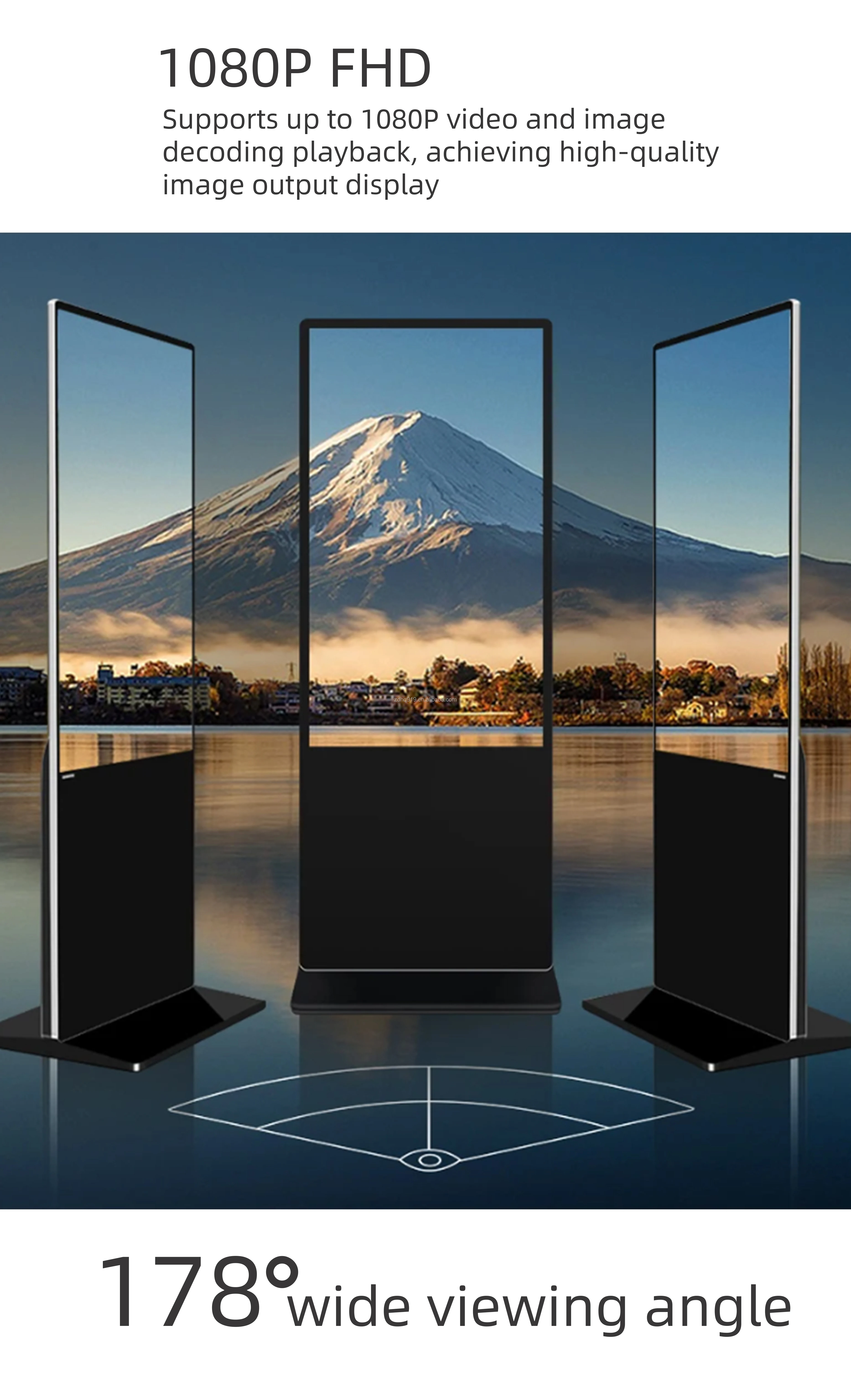 Indoor Standing 50- Inch Digital Signage Split-screen Interactive ...