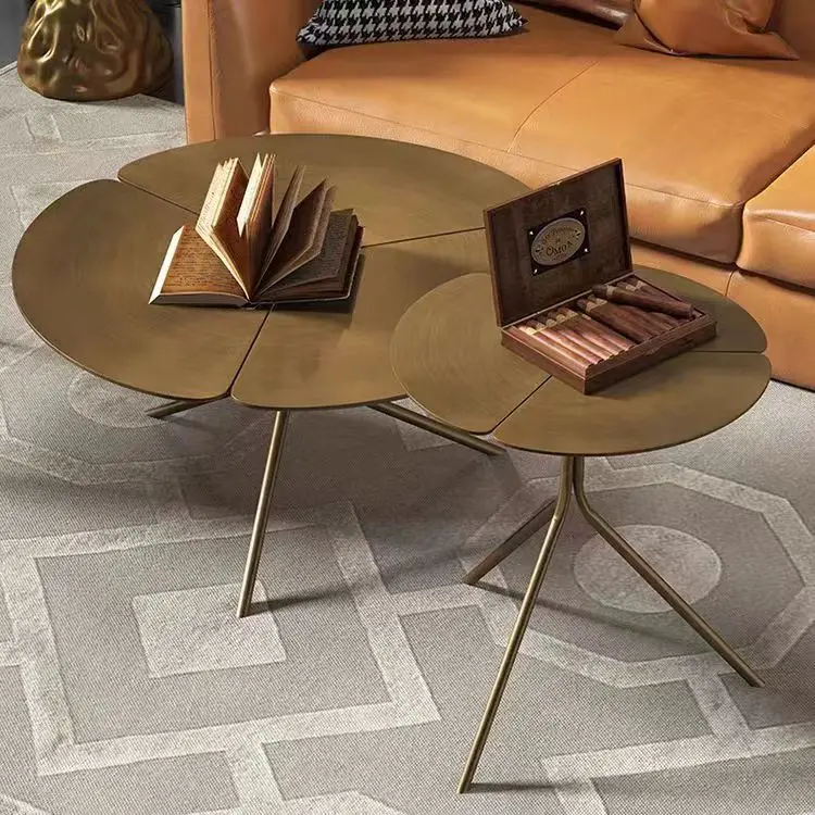 Latest Design Luxury Golden Two Layer Coffee Table Whole Stainless ...