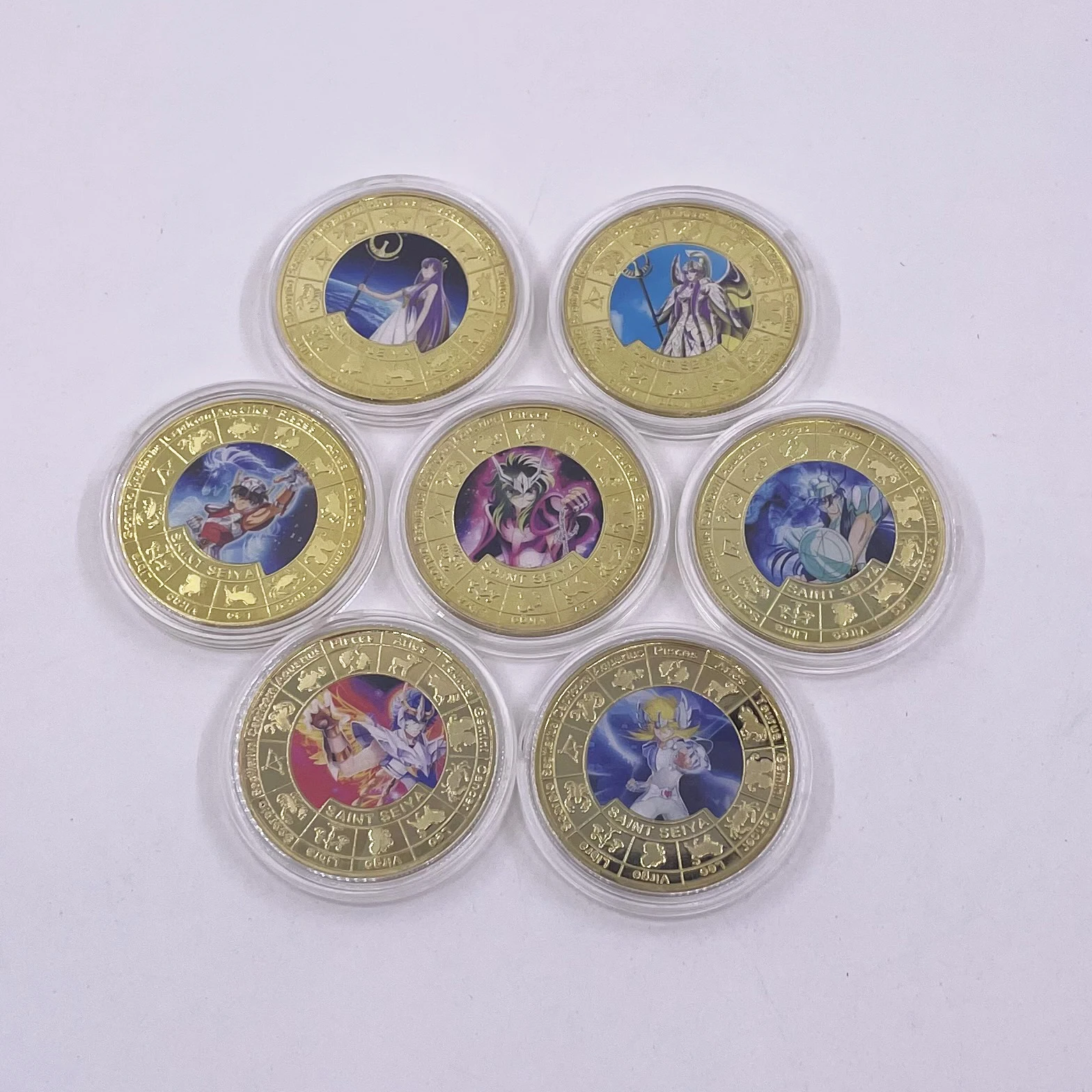 Custom Japan Anime Cartoon Saint Seiya Athena 24k Gold Coins for Collection