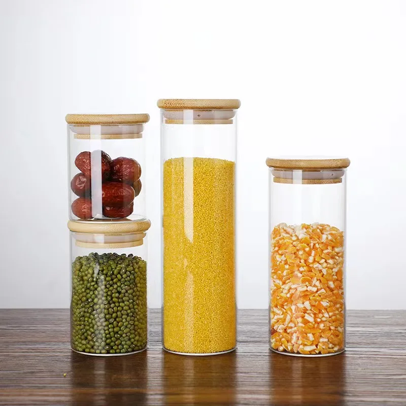 Yoiowe Home Modern Design Kitchen Organizer Glass Sealed Spice Jar Set ...