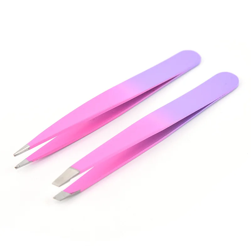 Factory Wholesale Colorful Stainless Steel Eyebrow Tweezers Gradient ...