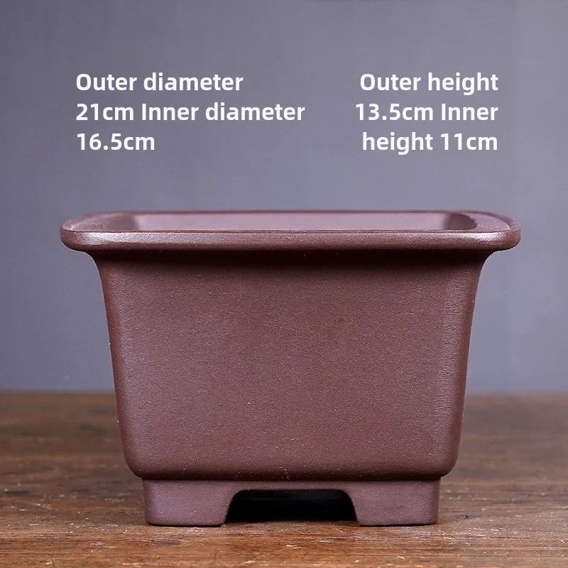 Wholesale Purple Clay Pot Rectangular Juicy Orchid Bonsai Basin ...