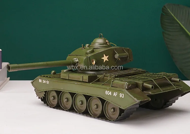 Military Vehicles Scale Handmade Vintage Metal Tank Model