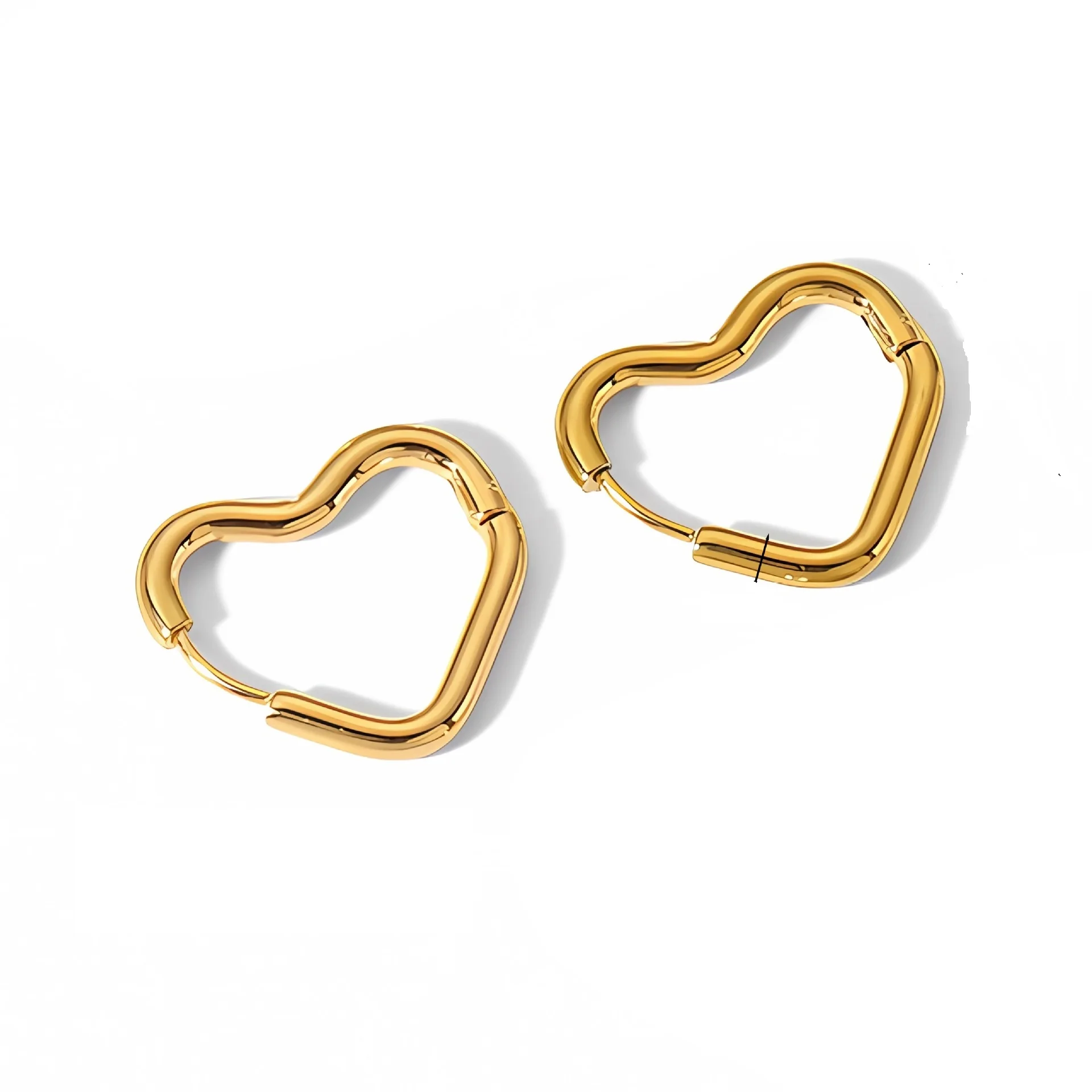Minimalist 18k Gold Plated Love Heart Shape Hoop Earrings For Girls ...