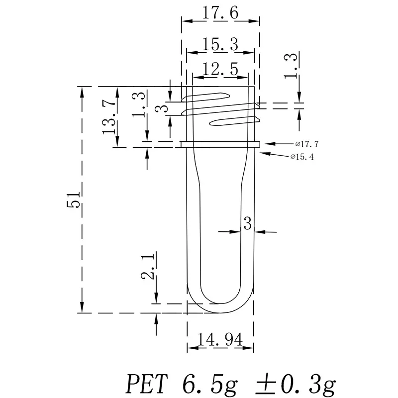 20 Teeth PET Bottle Preforms 20mm Mouth Embryo Tube 20/410 Bottle ...