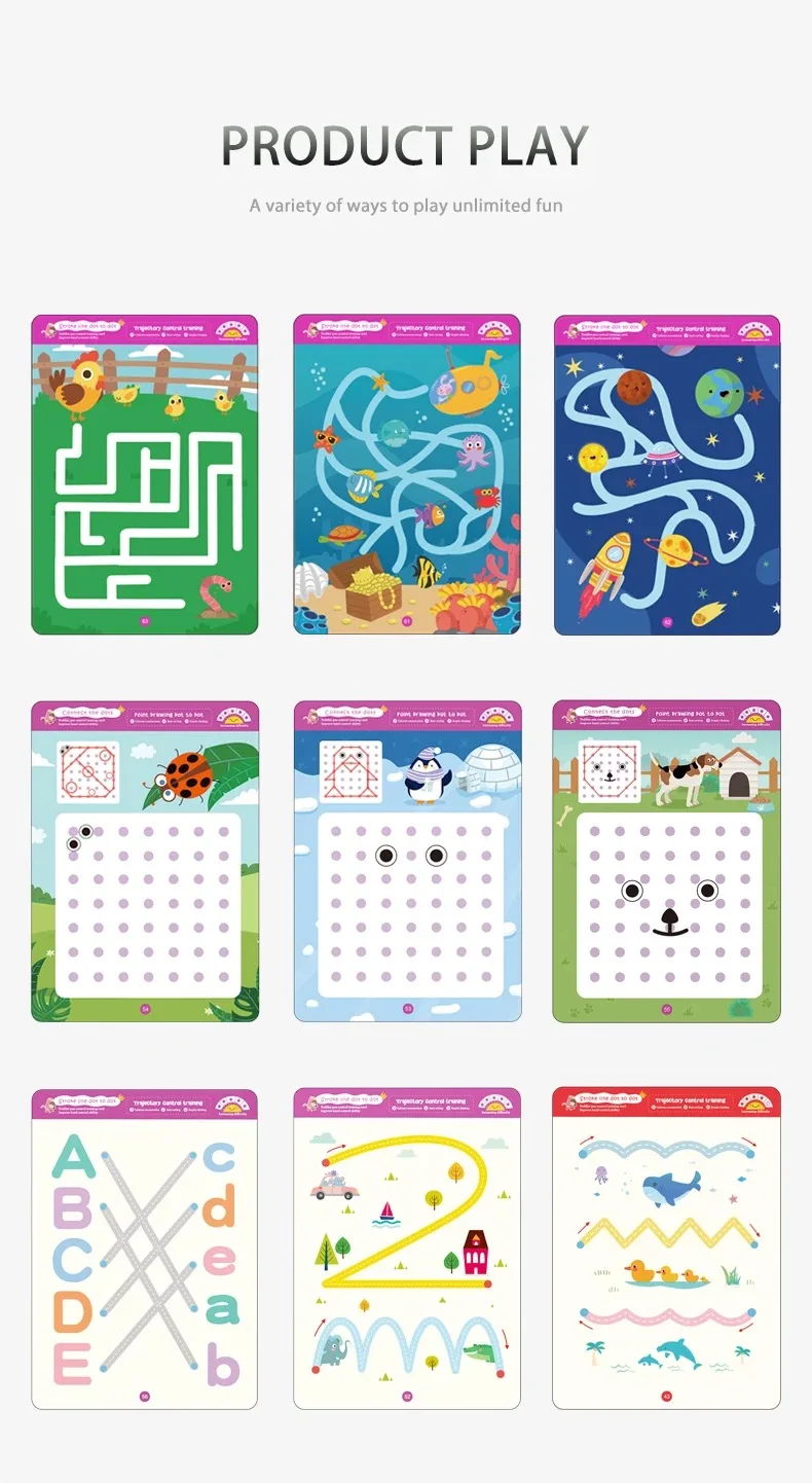 Kids Handwriting Practice Educational Learning Tracing Pen Control ...