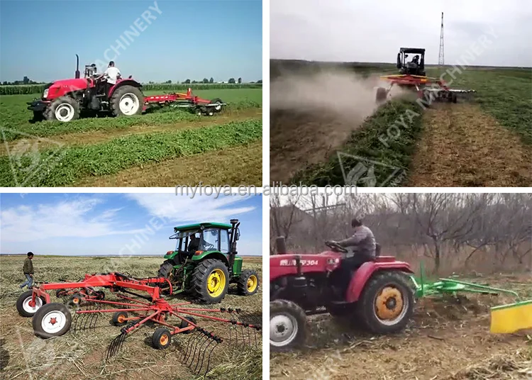 FOYA Tractor Hay Rake Tedder Rotary Gearbox 20HP+ 3 Point Hitch ...