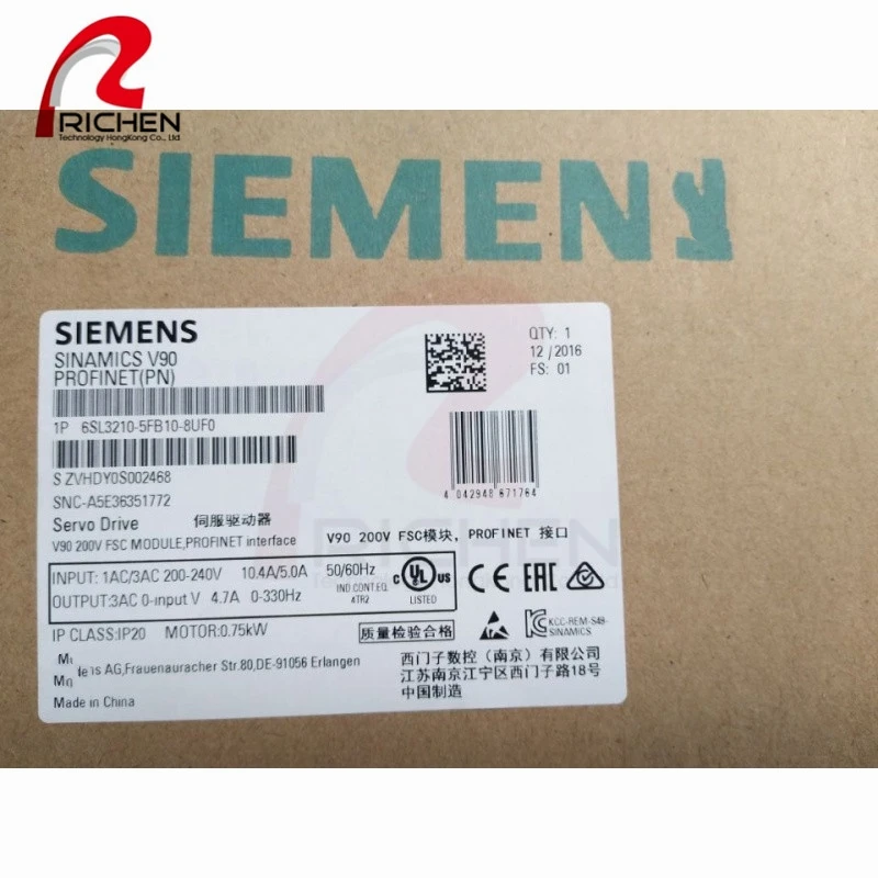 Servo Driver 6sl3210-5fe12-0uf0 V90 High Inertia Motor Original New In ...