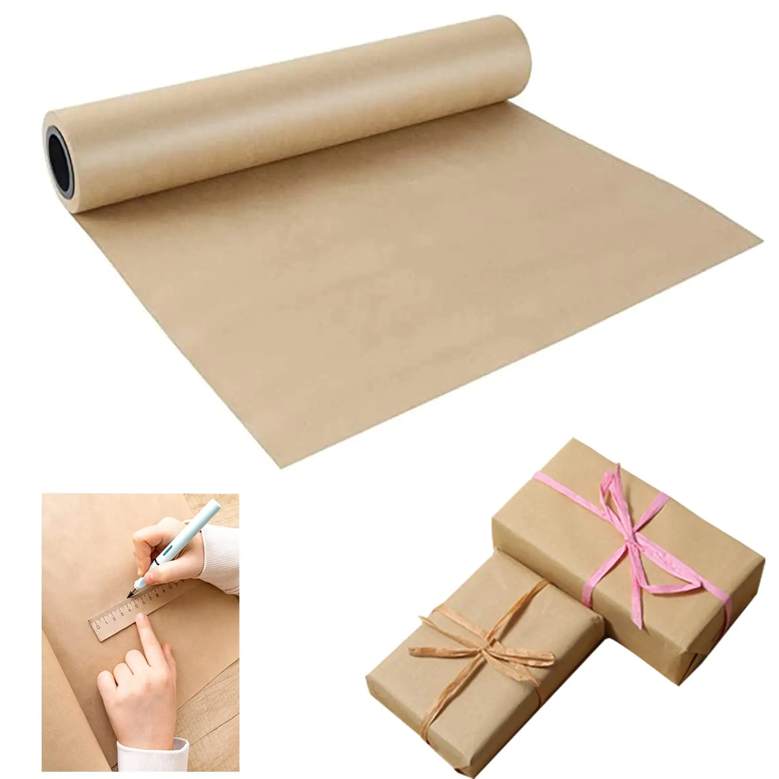40g Eco Friendly Small Kraft Paper Brown Wrapping Paper Roll For ...