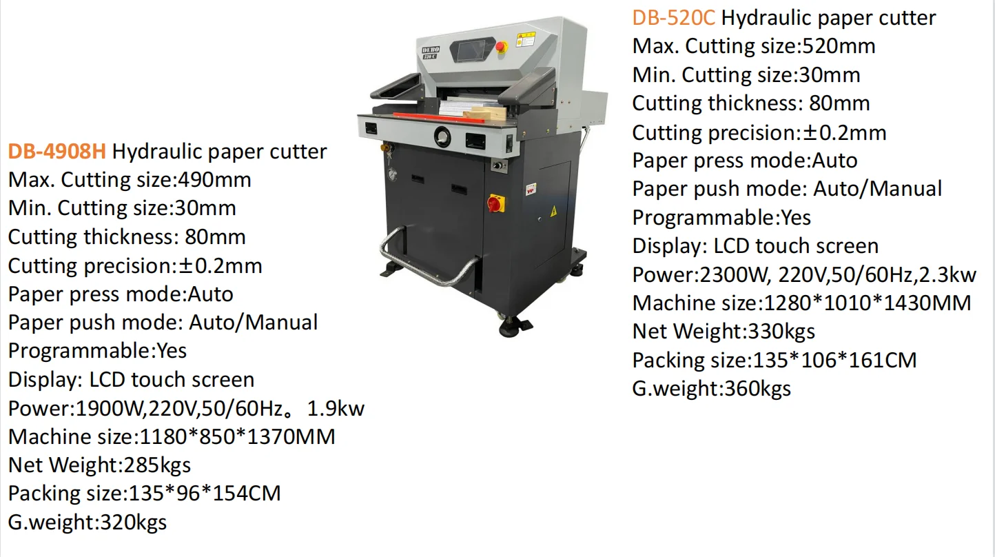 4908 Heavy Duty Guillotine Paper Cutter Electric 490mm A2 Paper Cutting ...