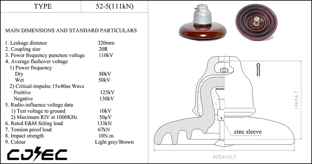 Ansi Ceramic Disc Suspension Insulators General Type Glazed Porcelain ...