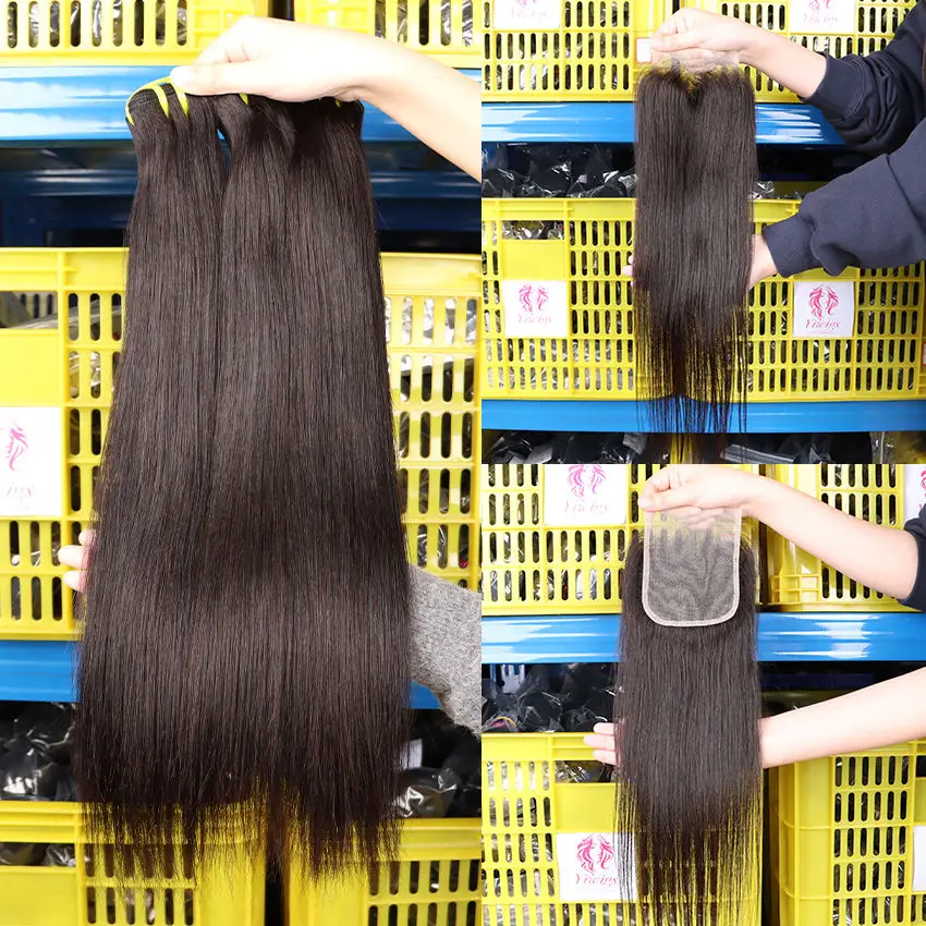 Cabello Humano Natural 5X5 HD Lace Closure Packet Hair Raw Virgin ...