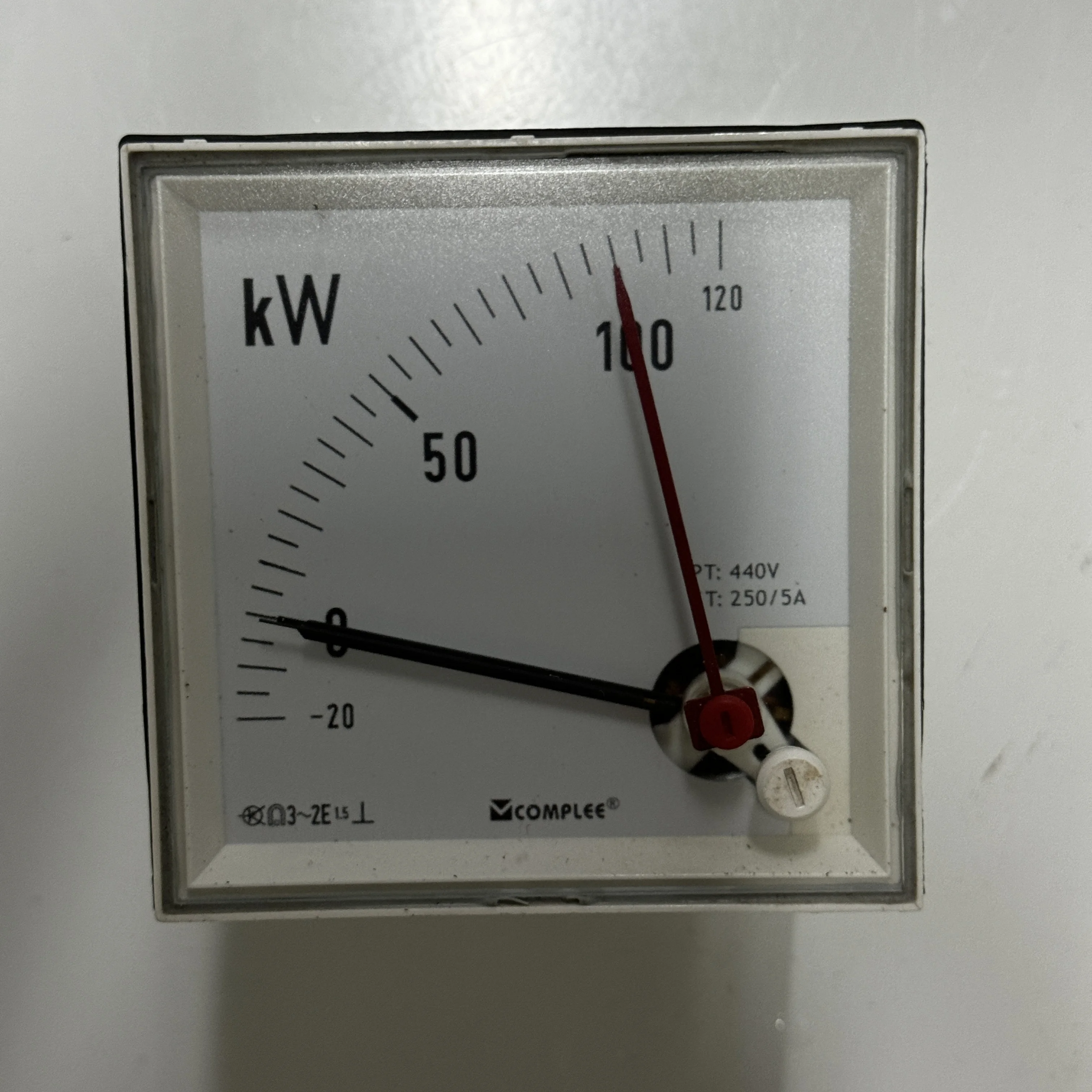 Complee KLY-W96-3U Analog Watt Meter - 440V 60HZ 20-120KW