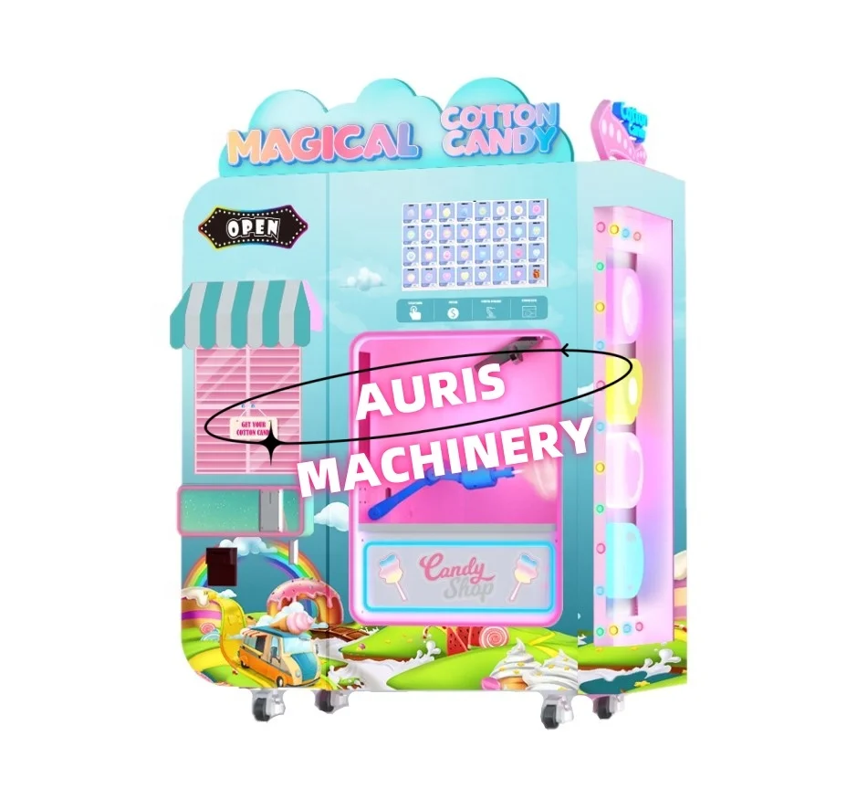 New Rainbow Marshmallow Cotton Candy Vending Machine Sugar Electric ...