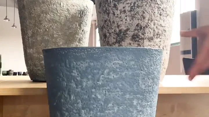 Outdoor indoor recycled plastic garden planter pots large natural ...