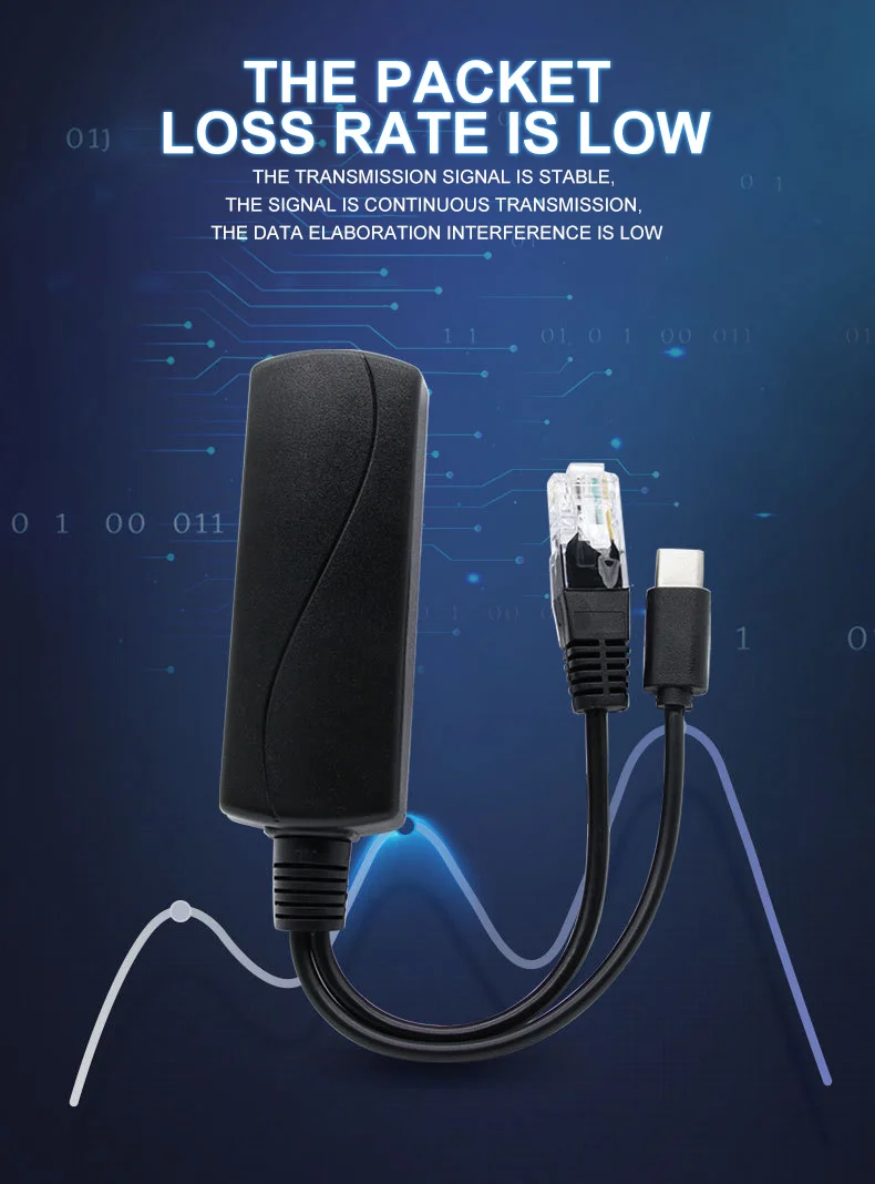 Type C Isolation Usb Rj45 Ethernet Adapter Poe Switch 2.4a 48 To 5v Poe ...