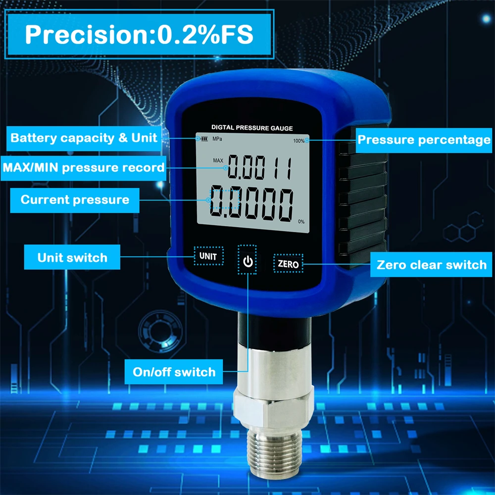 100mpa Digital Hydraulic Pressure Gauge - High Accuracy