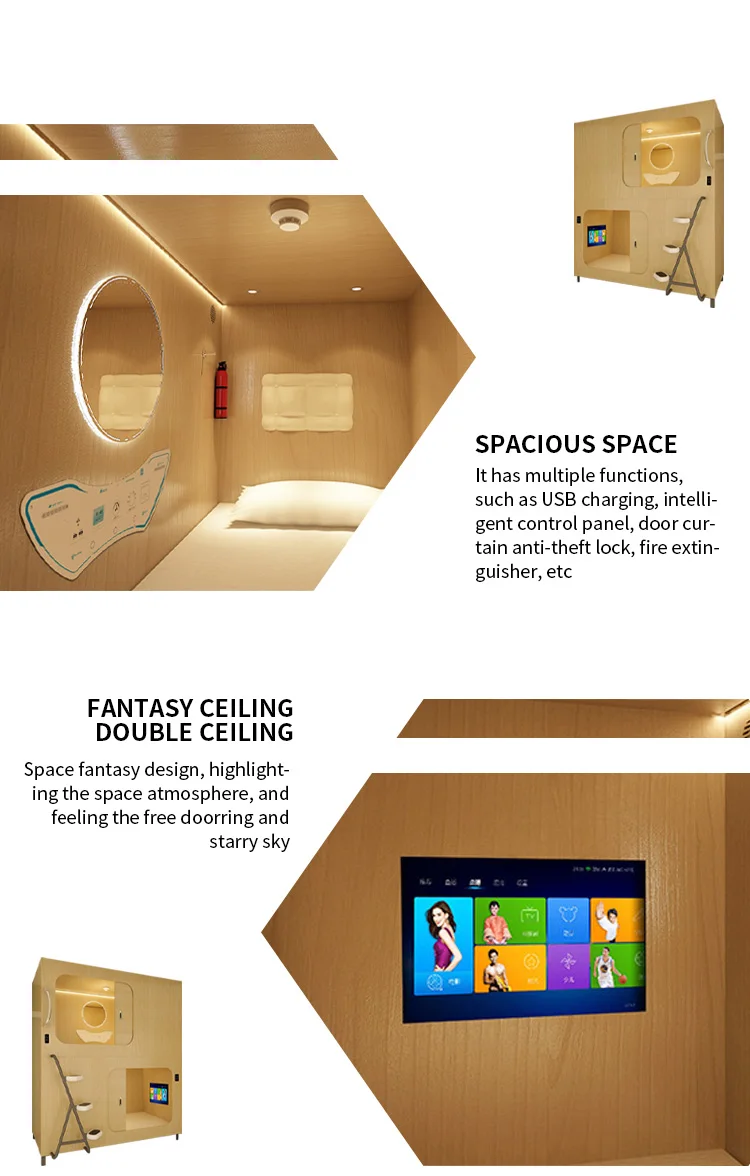 Modern Single Double Sleeping Capsule Bed - Smart & Soundproof