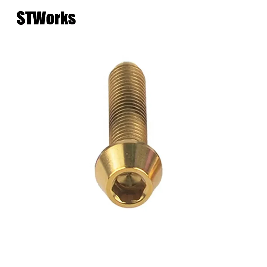 Rainbow Color Hex Tapered Socket Bolts Titanium Screws With Washers For ...