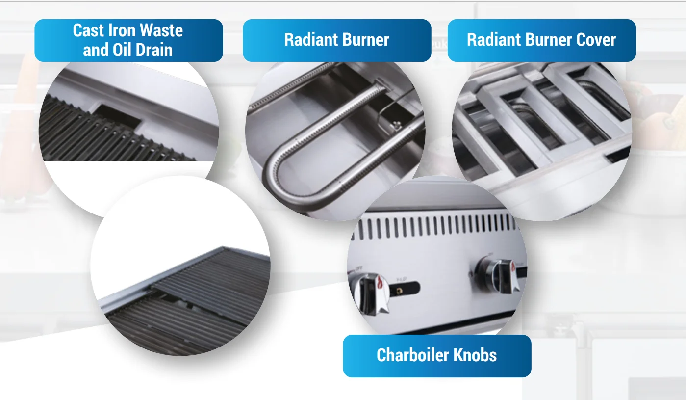 48 Inch Commercial Charbroiler/grill - Eco-Friendly Kitchen Equipment