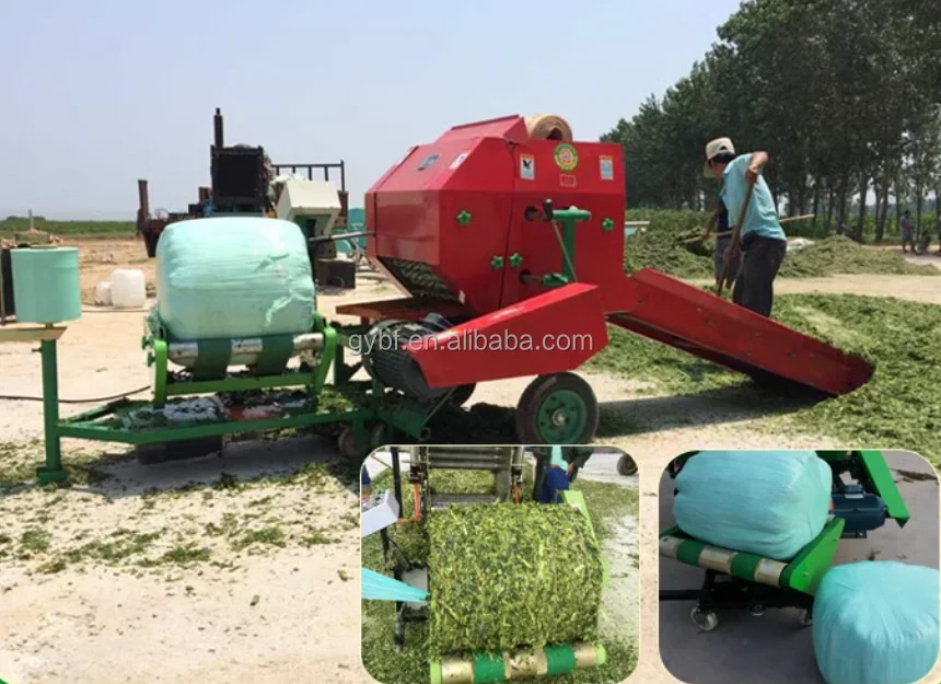 Silage Bale Straw Hay Baler Packing Machine and Wrapper Round Diesel ...
