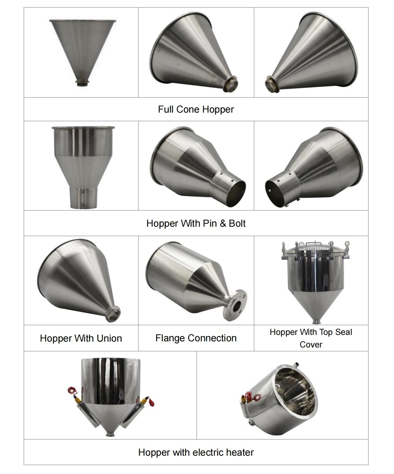 304 316 Ss Inox Stainless Steel Conical Cone Hopper