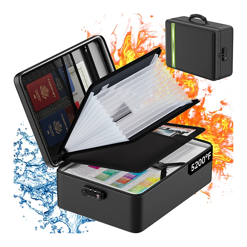 Portable Home Travel Office Safe Bag 4-Layer Important Document ...