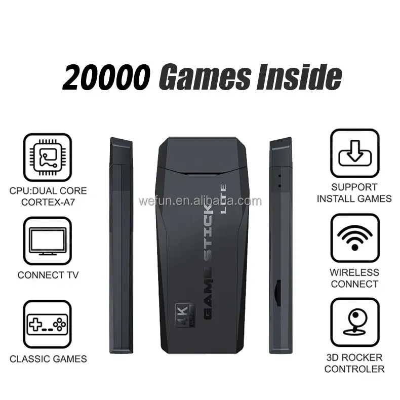 M8 Games Kids Retro Tv Console 4k Game Stick Lite Wireless Double ...