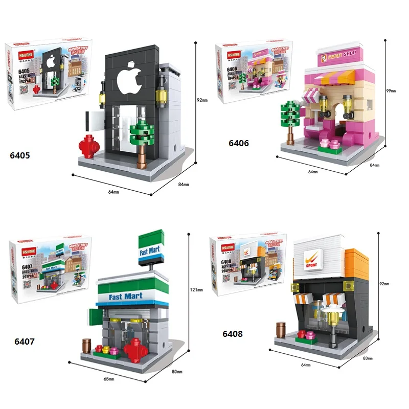 Mini Shop Building Bricks Model Small House City Street Store ...