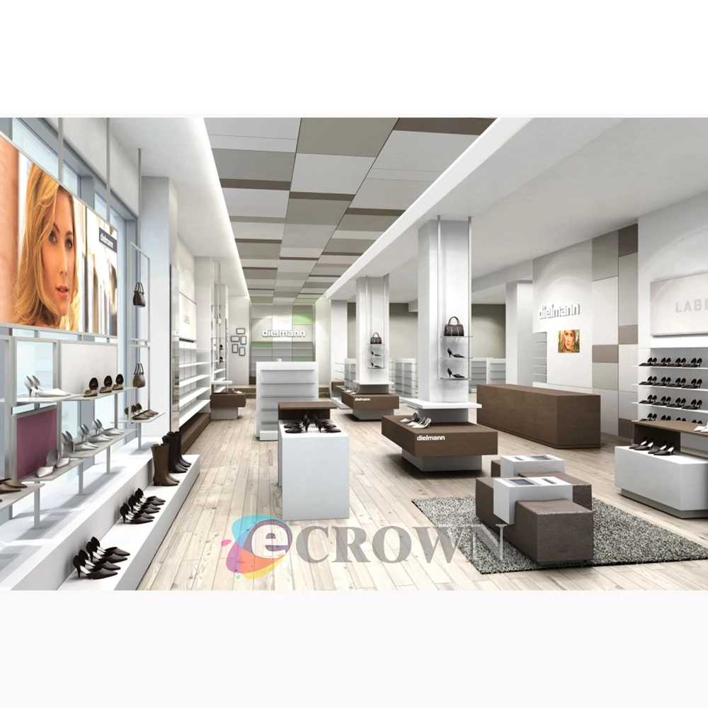 Bespoke Shoes Retailing Kiosk Design Wooden Showcase Popular Furniture ...