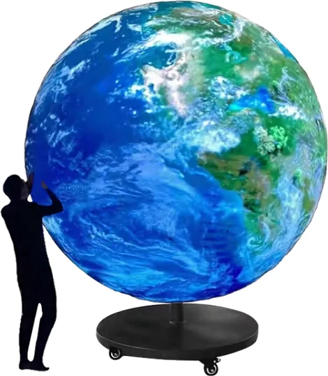 Customized 360° LED Globe Screen for Indoor Advertising - Full Color ...