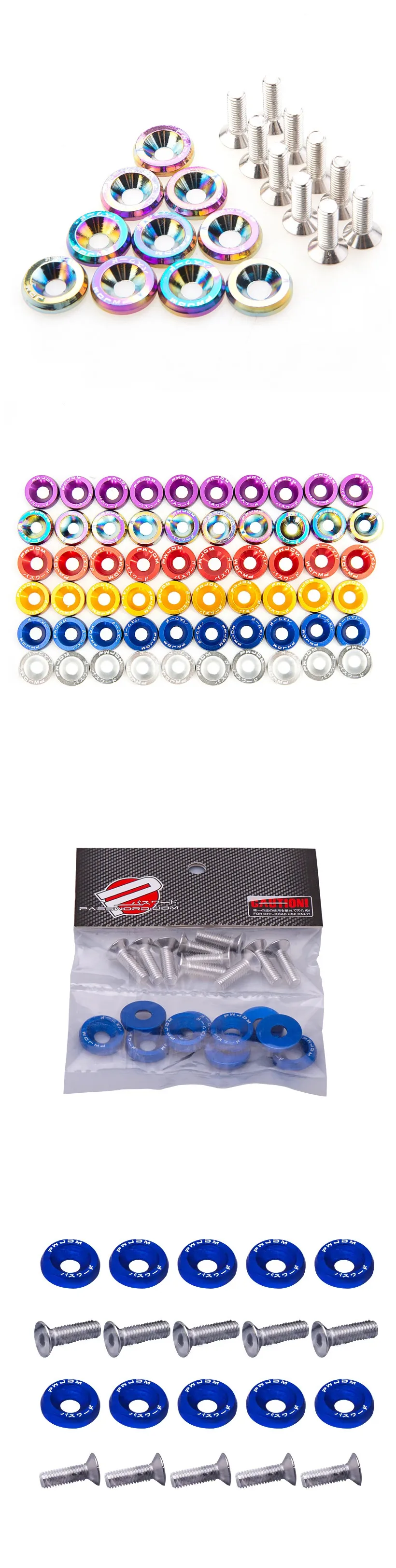 Car Modified Hex Fasteners Fender Washer Bumper Engine Concave Screws ...