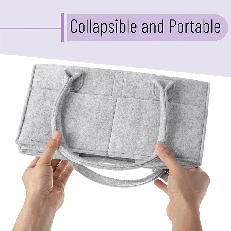 Light Newborn Baby Felt Diaper Storage Bag Multifunctional Split Diaper ...