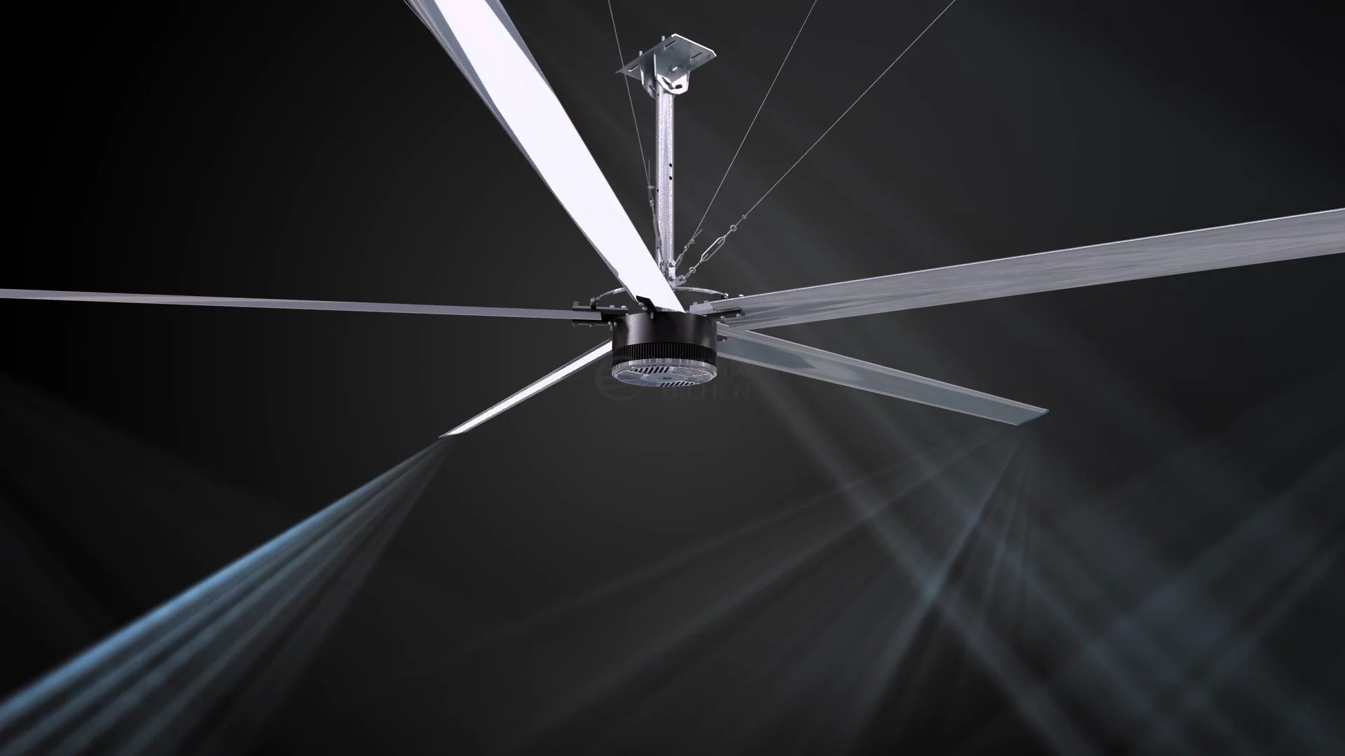 Hvls Big Ceiling Fan Motor Solar Air Cooling Large Industrial Hvls ...