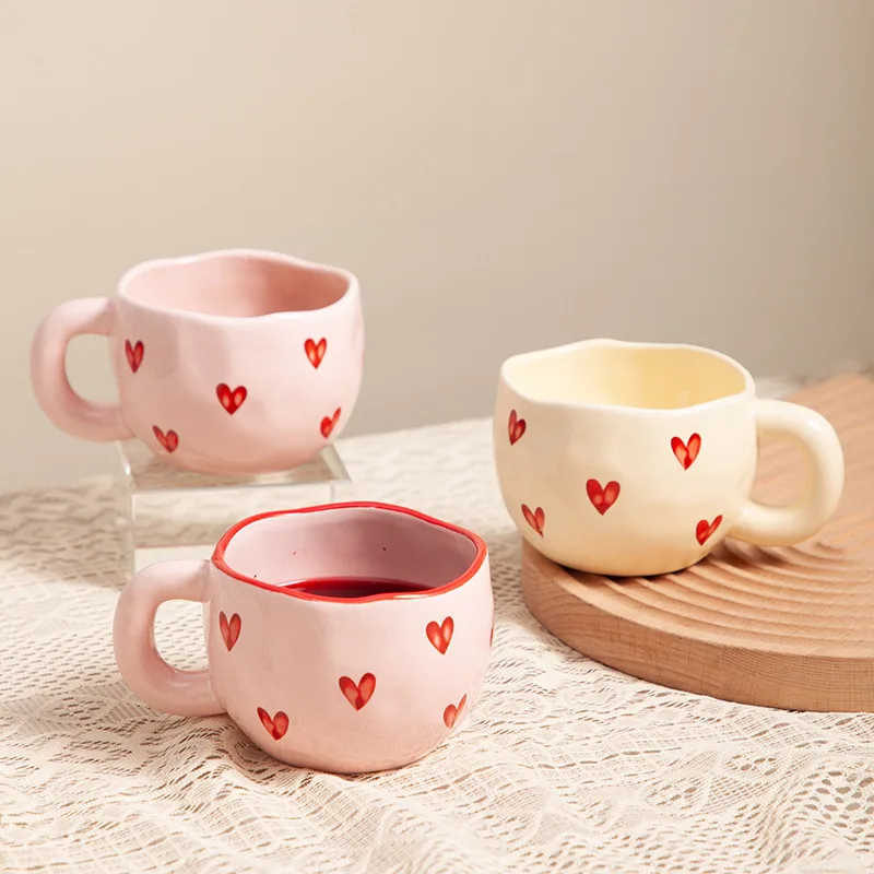 Ins Korean Hand Pinch Creative Love Mug Cute Delicate Mug - Buy Hand ...
