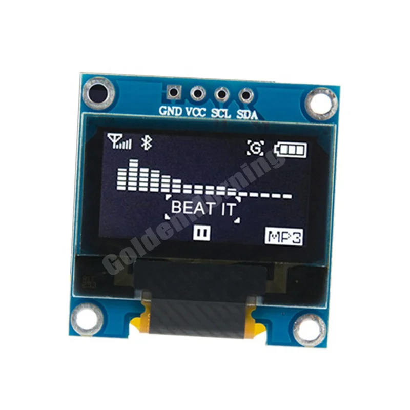 Most Popular GME12864 White 4pins I2C SSD1306 0.96 Inch OLED Display Panel