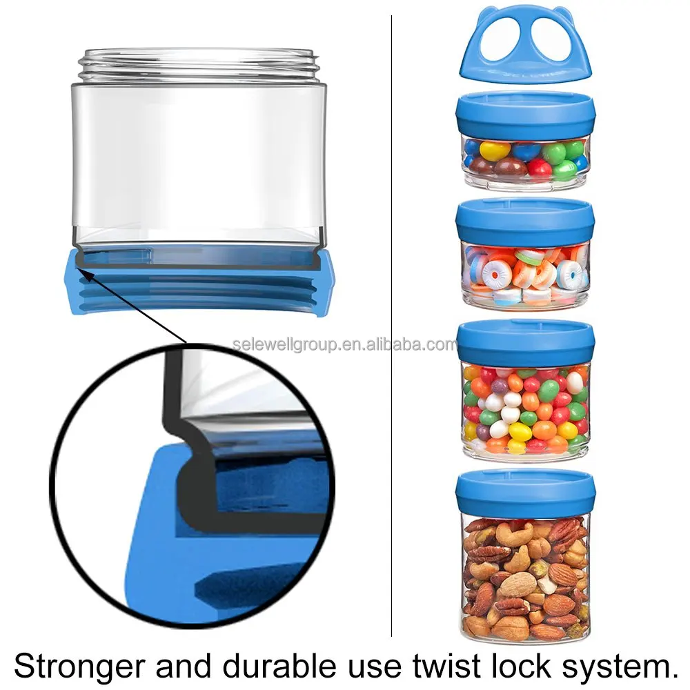 4-Piece Twist Lock Stackable Containers Travel Large Sugar Tea Coffee ...