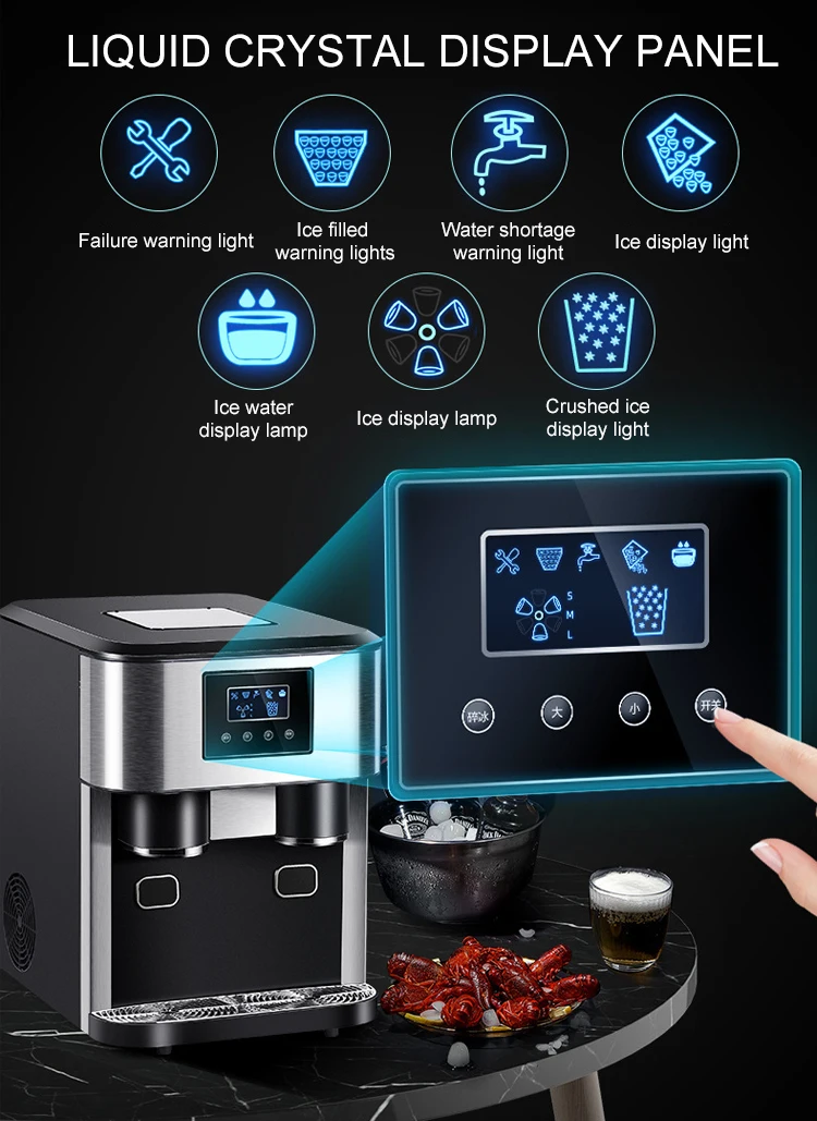 Household Countertop 3 In 1 Multifunction Ice Water Dispenser Crushed ...
