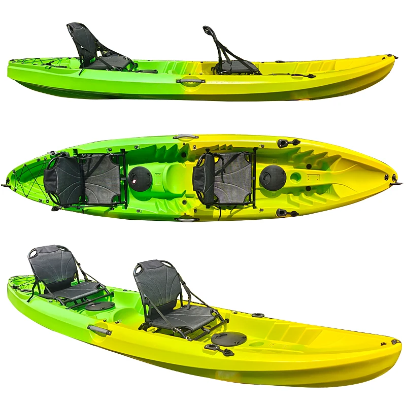 12ft Double Seat Plastic Recreational Tandem Kayaks for 2 Person on Sale