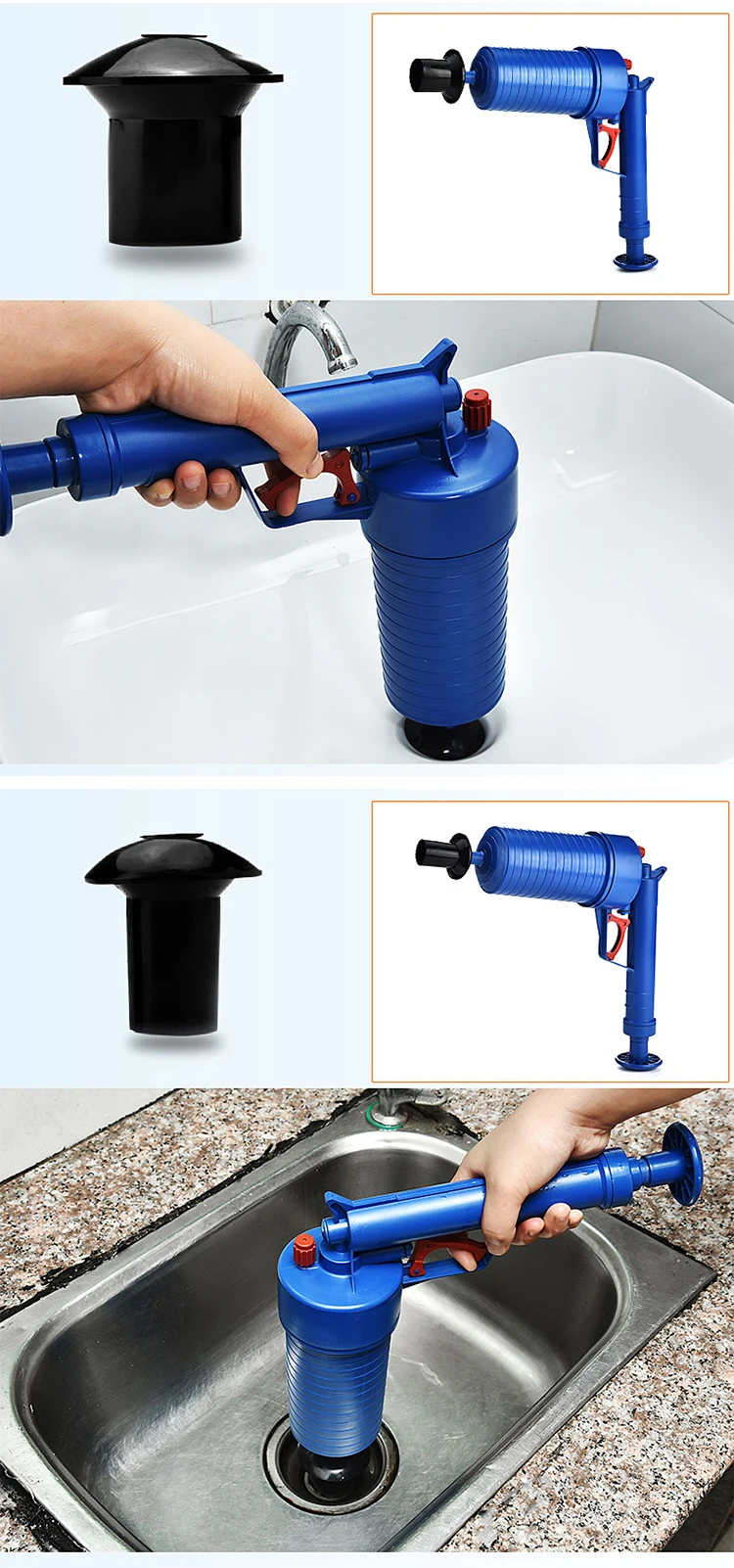 Toilet Plunger Air Pressure Plumbing Air Gun Drain Blaster Mini Toilet ...