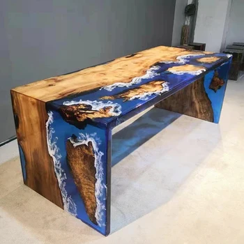 Waterfall River Coffee Table Pterocarpus Erinaceus Poir. Live Edge ...